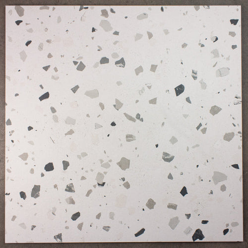 White ConcreTerra Chip Porcelain Tiles 120cm x 120cm x 9mm – Terrazzo Tiles